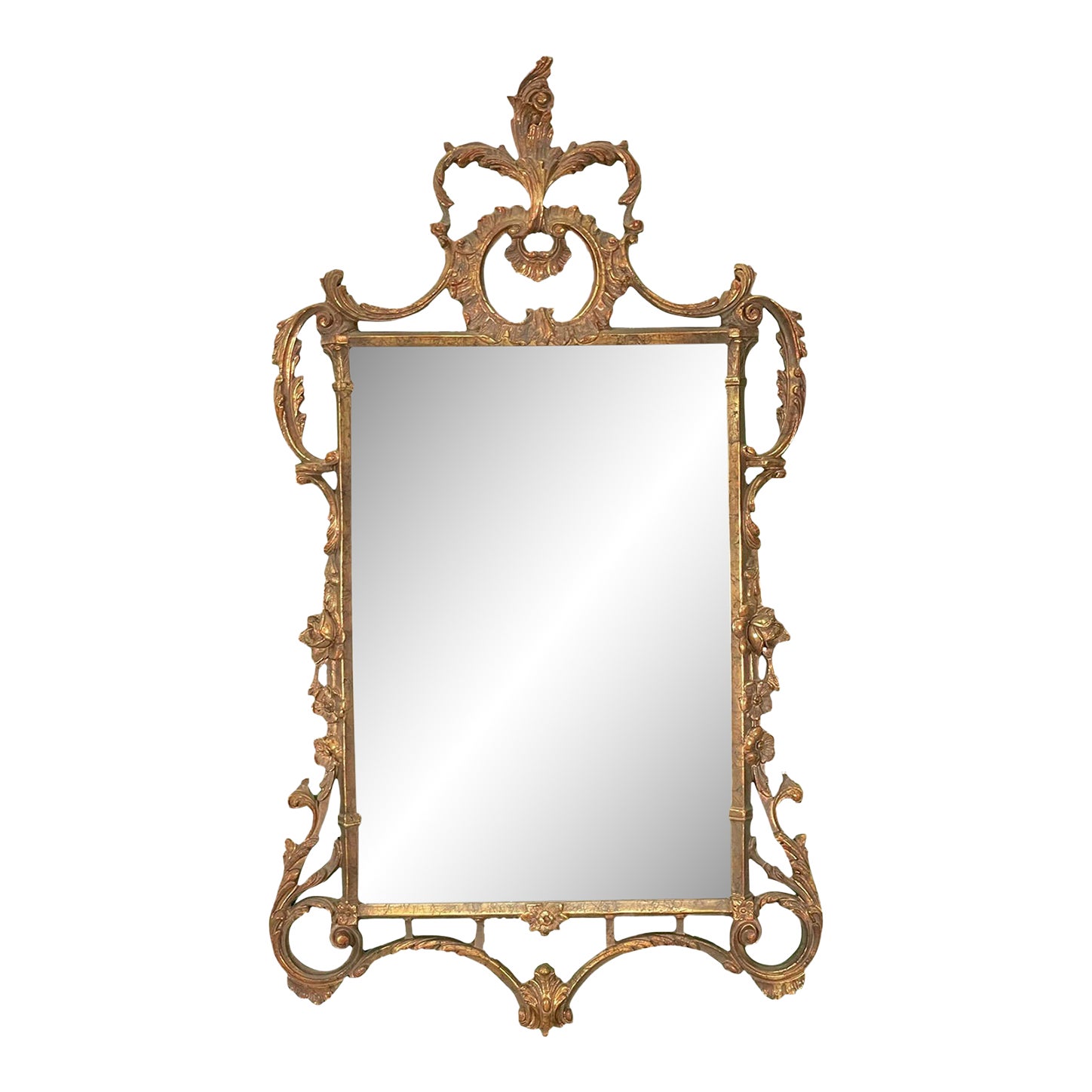 French Rococo Style Baroque Wall Mirror | Chairish