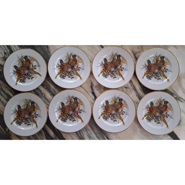Vintage Fitz and Floyd Pheasant Accent Plates - Set of 8 | Chairish