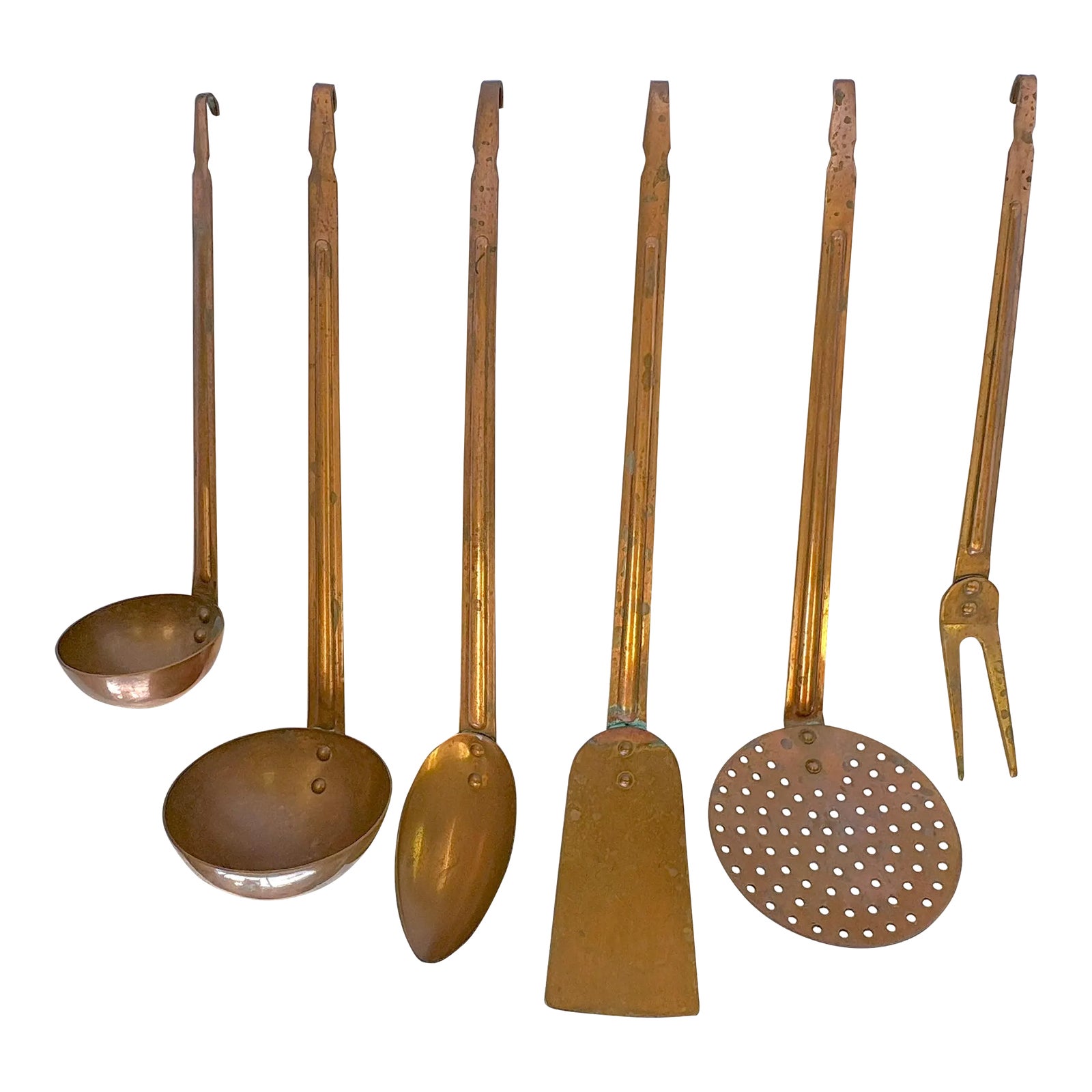 Vintage French Copper Kitchen Utensils- Set of 6 | Chairish