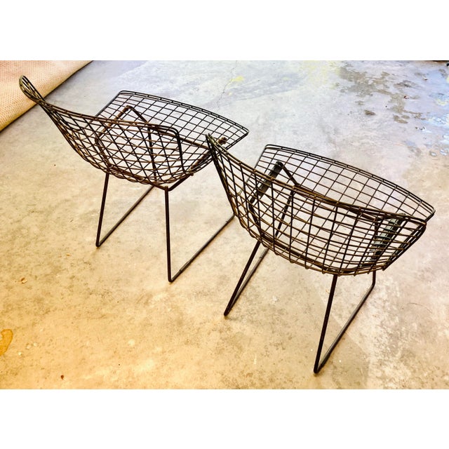 1970s Metal Wire Side Dining Chairs Designed by Bertoia for Knoll - A ...
