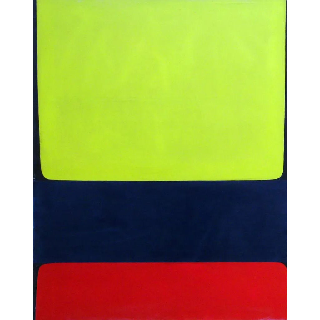 1970s Susuma Nathuka Large Abstract Composition Painting in Yellow and ...