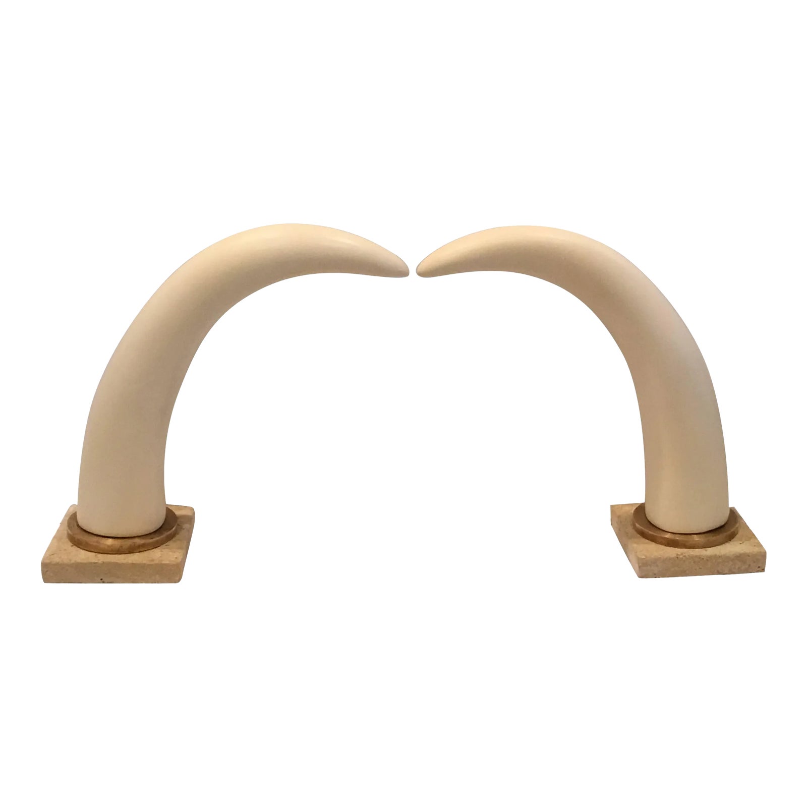 Pair of Decorative Tusk Horn | Chairish