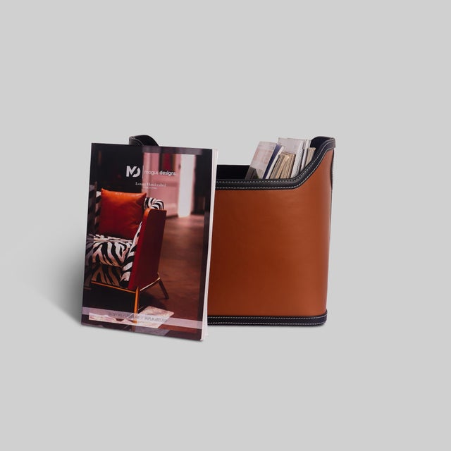 Leather Magazine Holder | Chairish