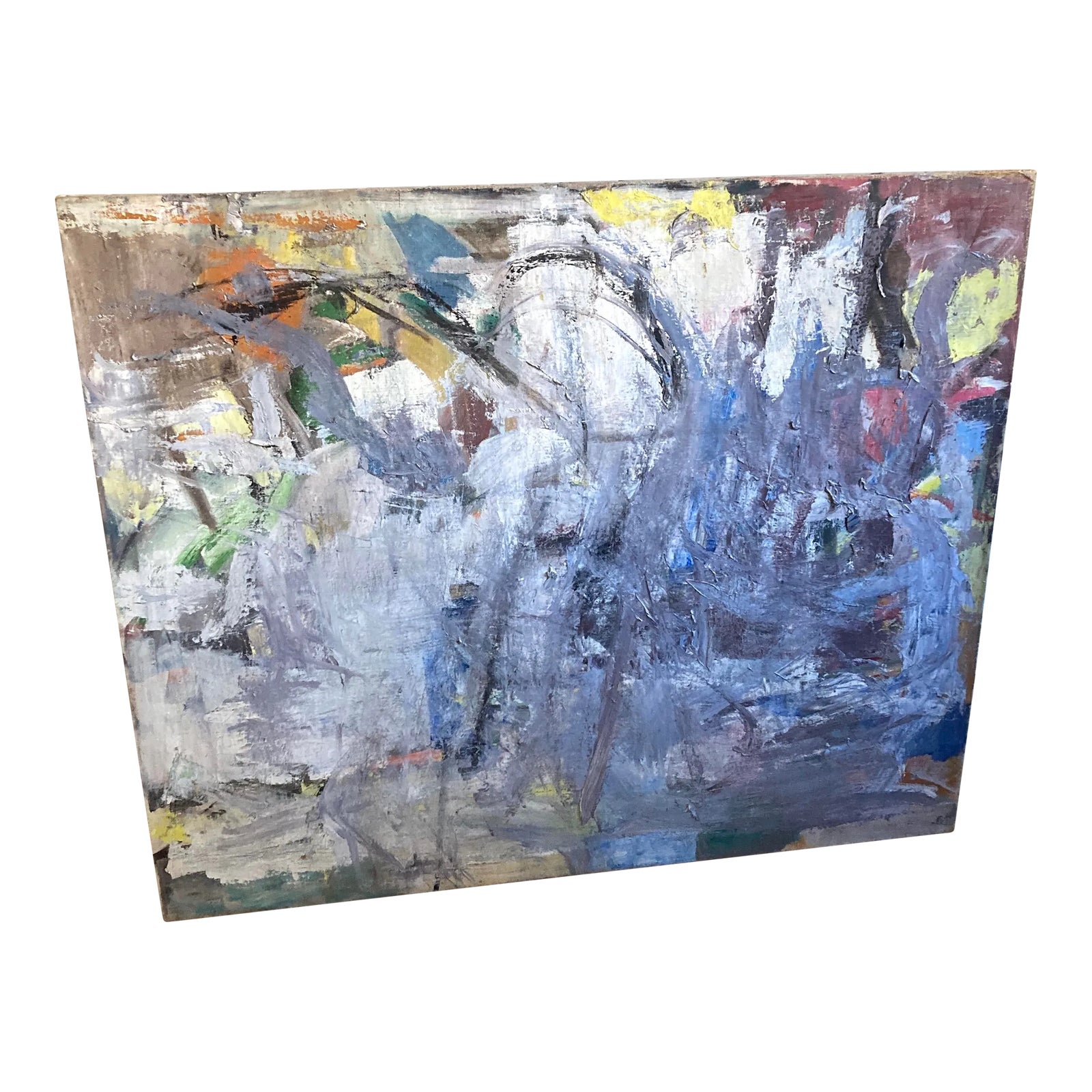Midcentury Abstract Expressionist Oil on Canvas | Chairish