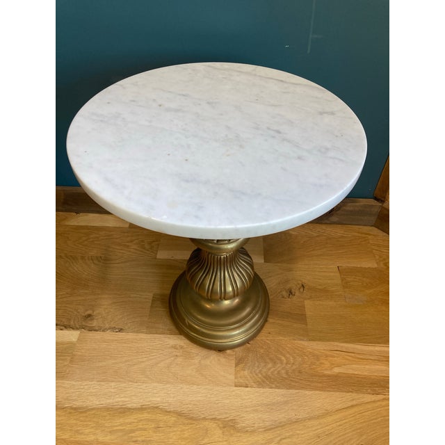 Mid 20th Century Vintage Italian Marble Small Table or Plant Stand With ...