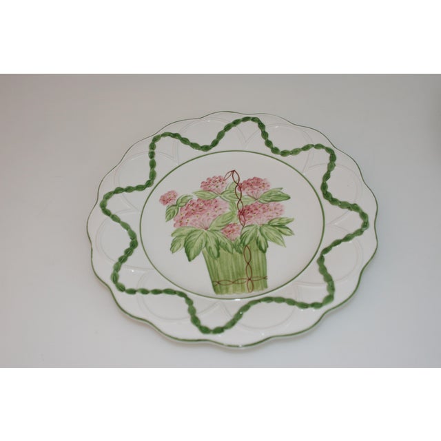 Late 20th Century Mane Lion Italian Pottery Scalloped Edge Floral Wall ...