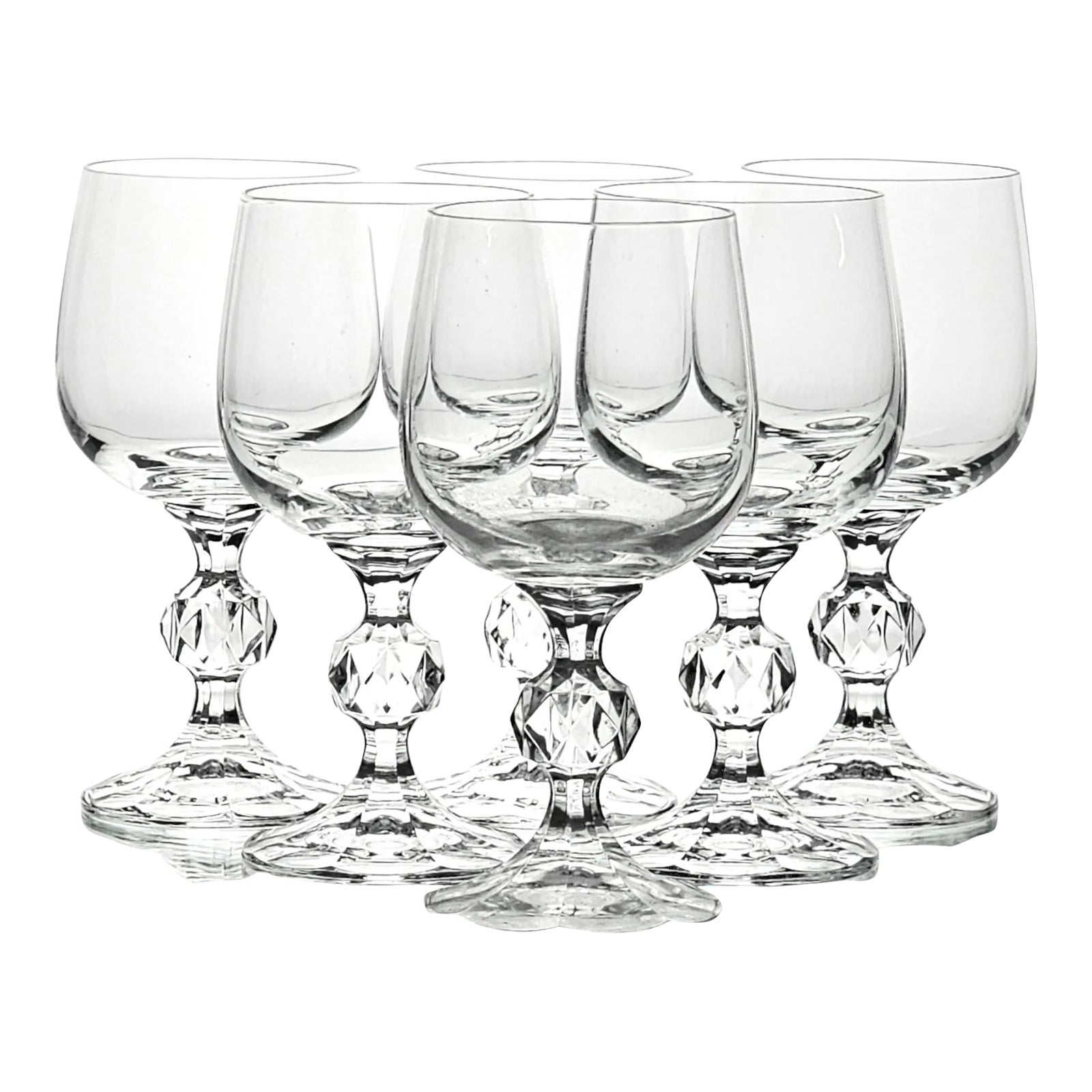 Claudia Crystal Cordials Glasses Set of 6 | Chairish