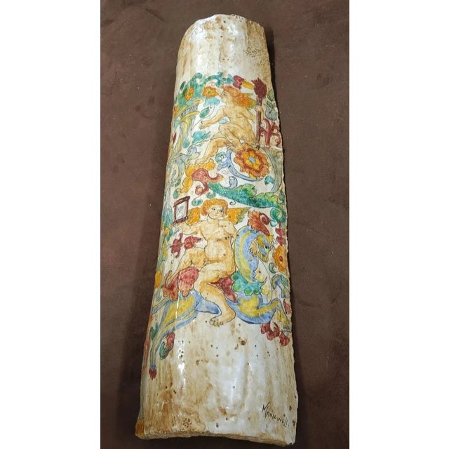 Old Vintage Italian Majolica Terracotta Deruta Tiles With Cherub Putti ...