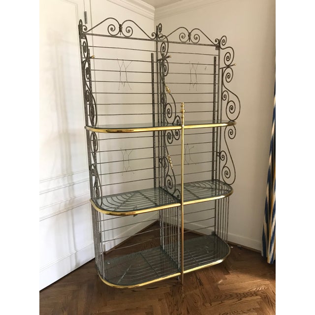 Antique French Iron And Brass Bakers Rack Chairish