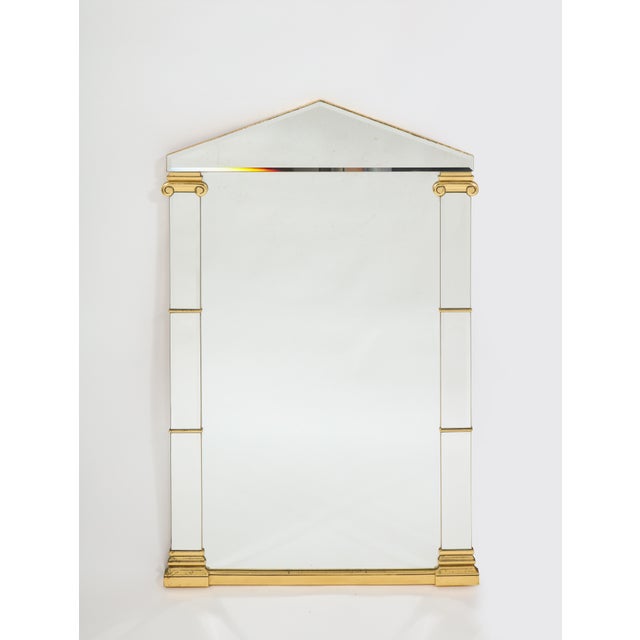 1980s Roman Temple Shaped "Parclose" Mirrors With Gilt Wood Accents - a ...