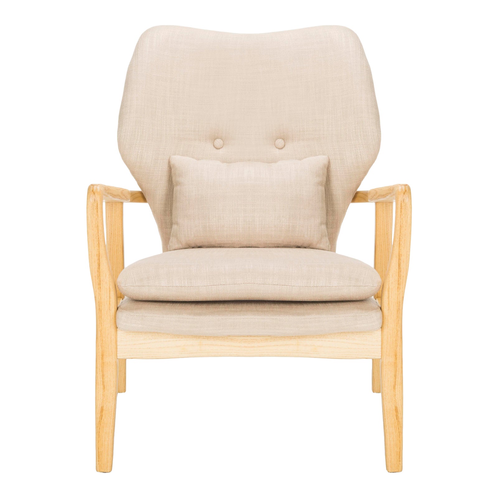 Accent Chair in Beige & Natural | Chairish