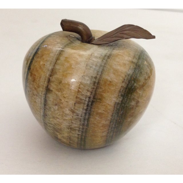 Mini Marble Green Apple Paperweight | Chairish