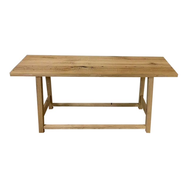 Modern Solid White Oak Console Table | Chairish