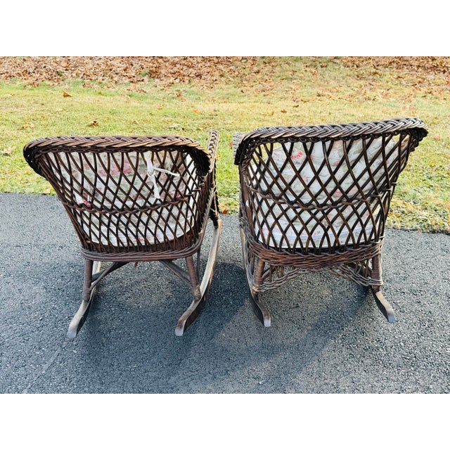 Vintage 1920s Wicker Rocking Chairs, a Pair | Chairish