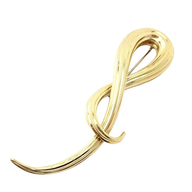 Henry Dunay 18k Yellow Gold Abstract Pin Brooch | Chairish