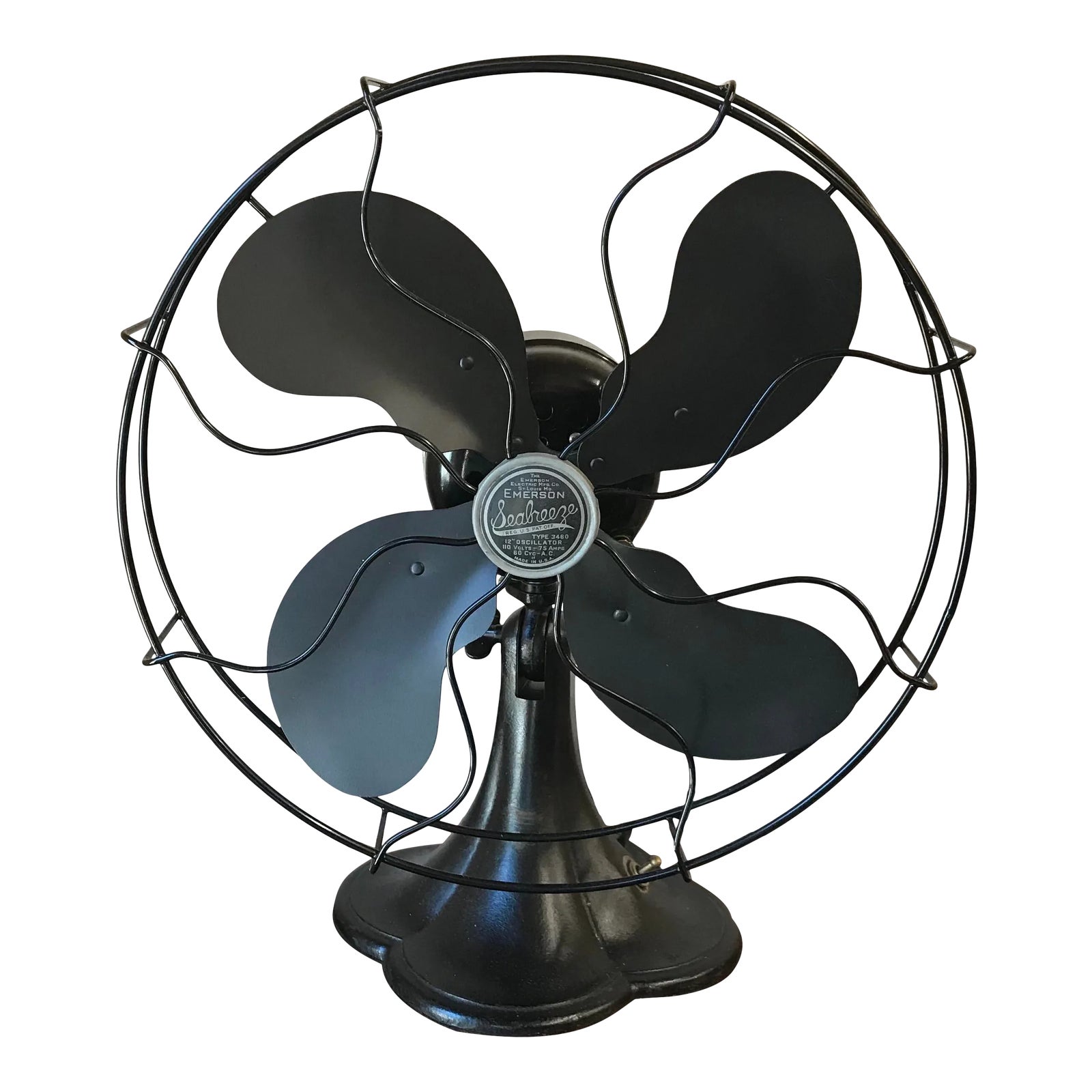 Vintage Art Deco 1937 Emerson Seabreeze Electric Fan | Chairish