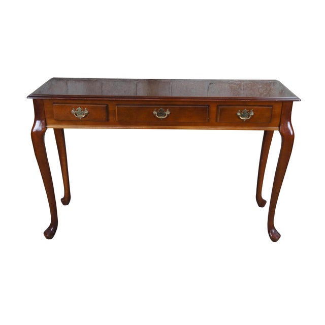 Mid 20th Century Vintage Queen Anne Cherry Rectangular Sideboard Buffet ...