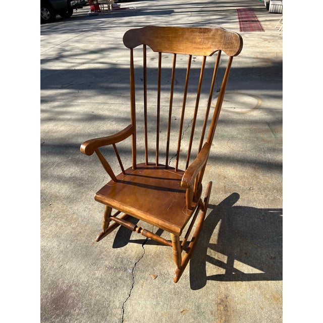 1970s Antique Wooden Rocking Chair | Chairish
