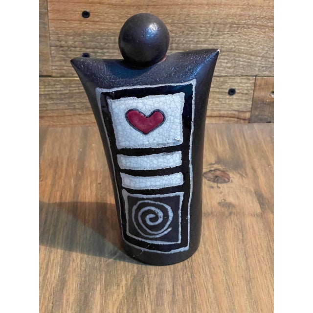 1980s Barbara Hertel Ceramic Spirit People Rattle Raku Studio Pottery ...