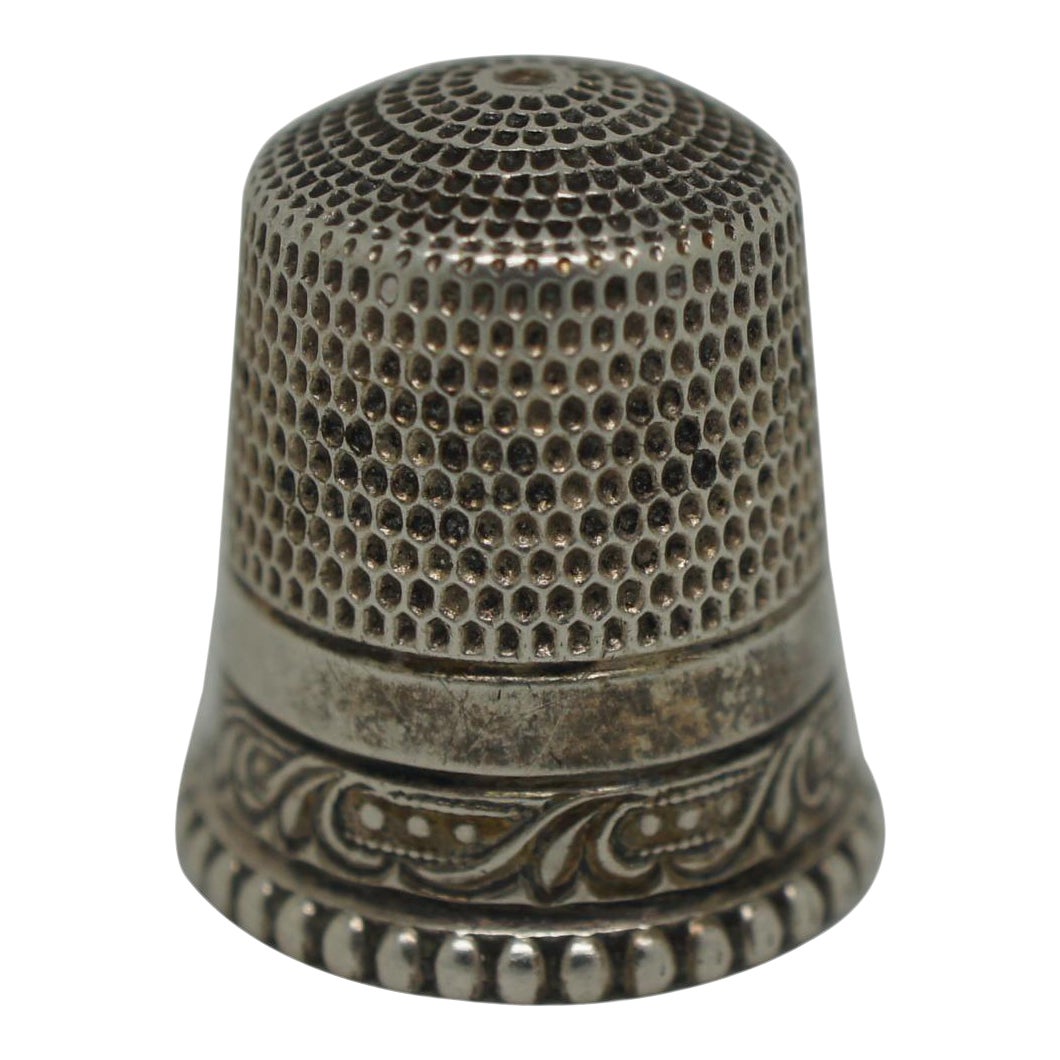 Antique Art Nouveau Sterling Silver Sewing Thimble | Chairish