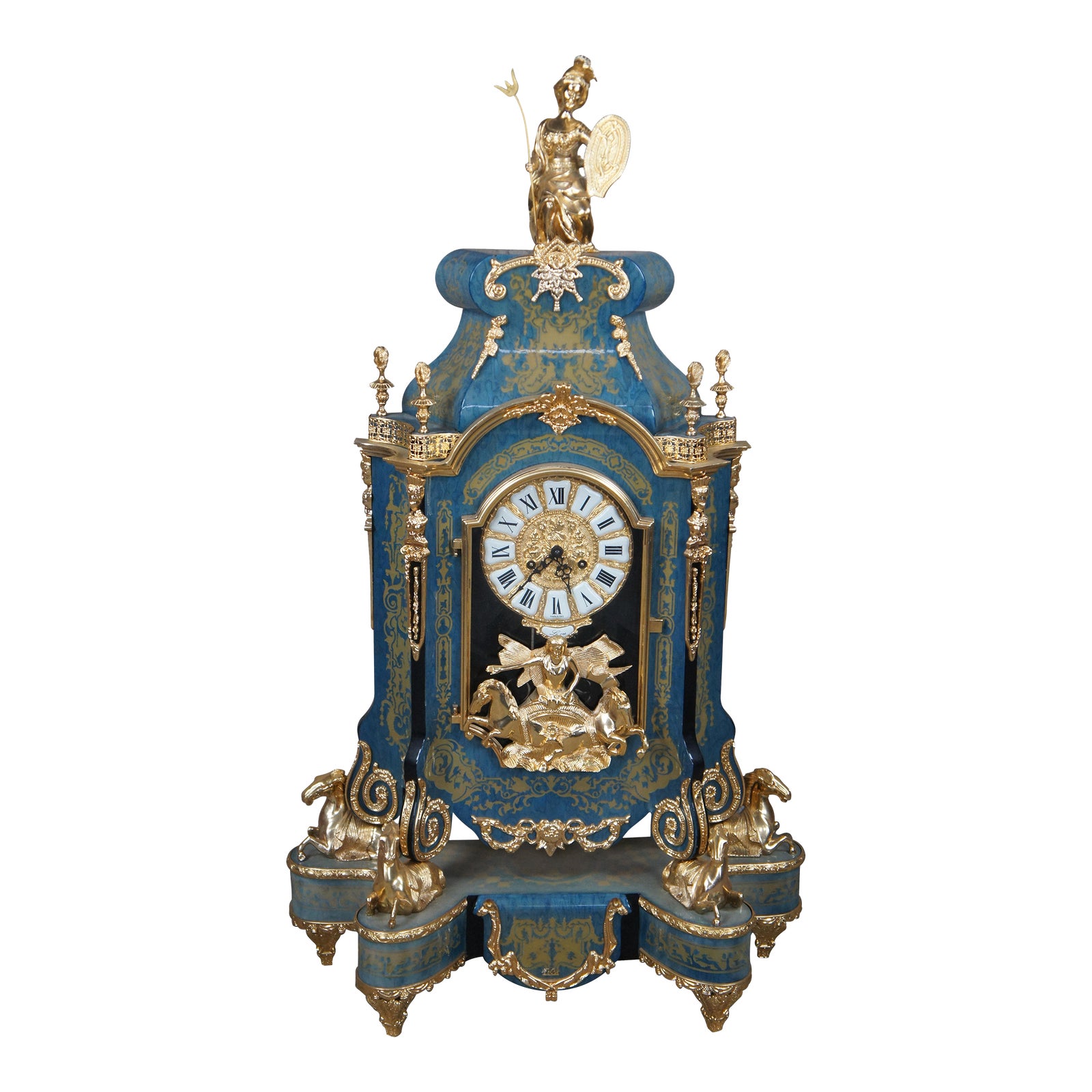 Vintage Le Ore Italian Louis XIV Boulle Style Mop Marquetry Mantel ...