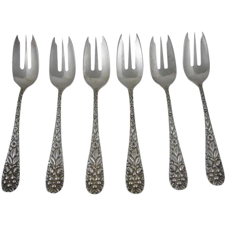 Hennegan, Bates & Co. Estate Sterling Silver Ice Cream Dessert Forks, S ...