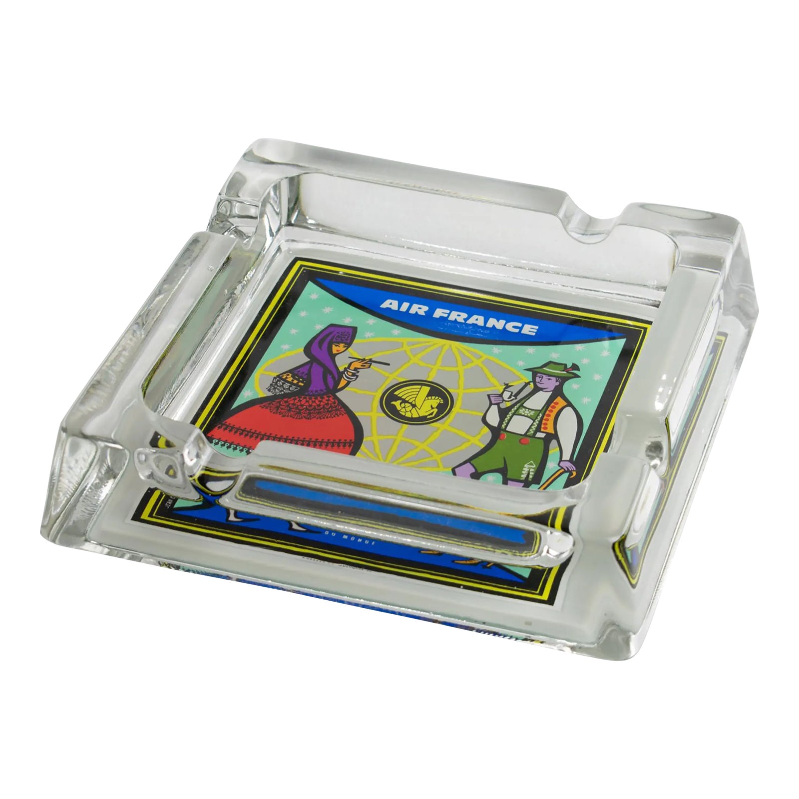 Air France Advertising Glass Ashtray Desk Tidy, or Vide Poche by Jean ...