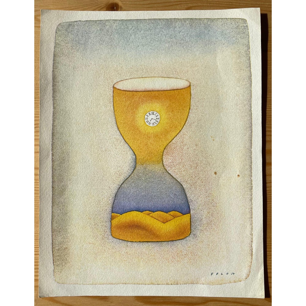Jean-Michel Folon, Le sablier, Etching | Chairish