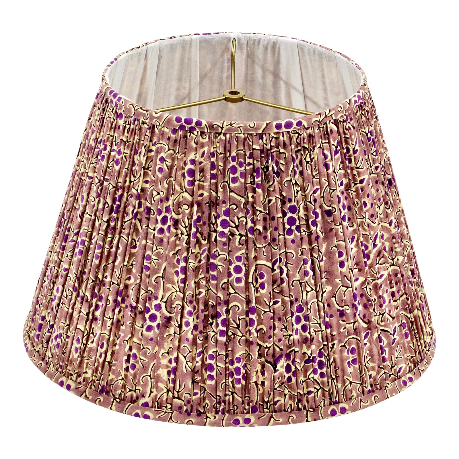 Violet and Purple Flowered Pleated Empire Shade | Chairish