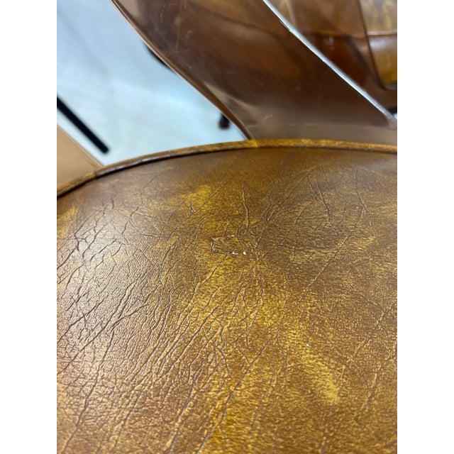 Vintage Modern Amber Acrylic Swivel Dining Chairs - Set of 4 | Chairish