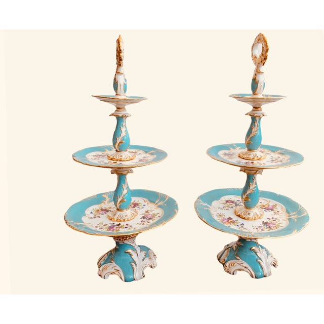 19th Century Old Paris Porcelain Tiered Stand | Chairish