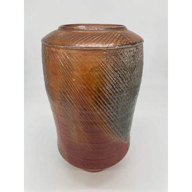 Late 20th Century Joseph Christensen Large Lidded Pottery Vessel | Chairish