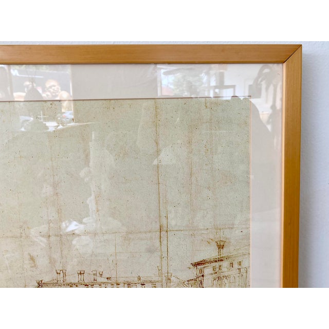 Venice Large Scale Etching in Sepia Tone | Chairish