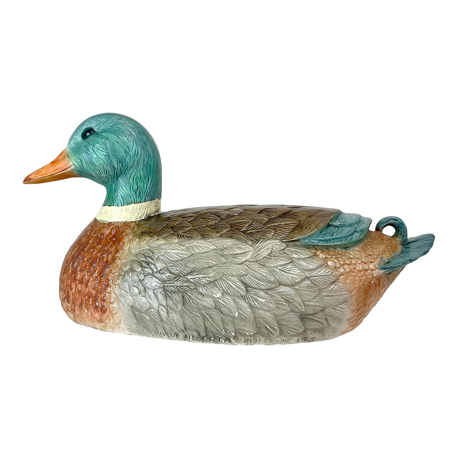 1980s Vintage Rustic Arts & Crafts Folk Art Ceramic Duck Figurine ...