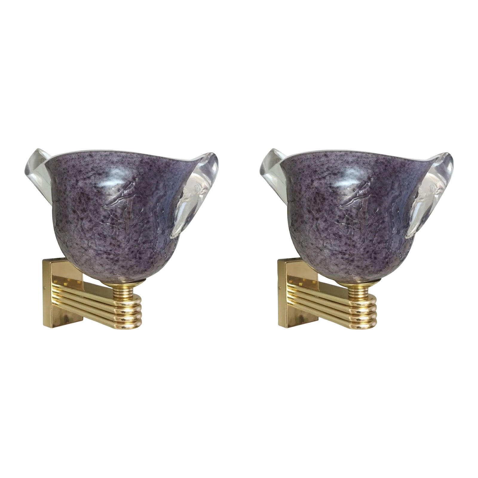 21st Century Purple Helmet Sconces, a Pair | Chairish