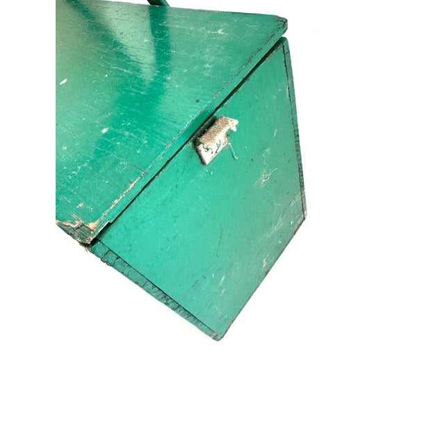 Vintage Large Green Box With Handles Wood Storage Box Basket Cooler or ...