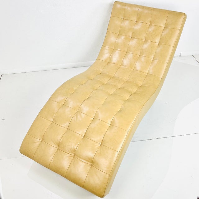 Leather Wave Chaise Lounge | Chairish
