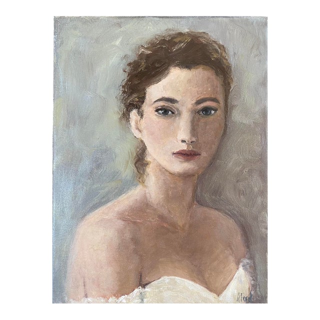 Portrait of a Lady In White Dress Original Painting by Alice Ford ...