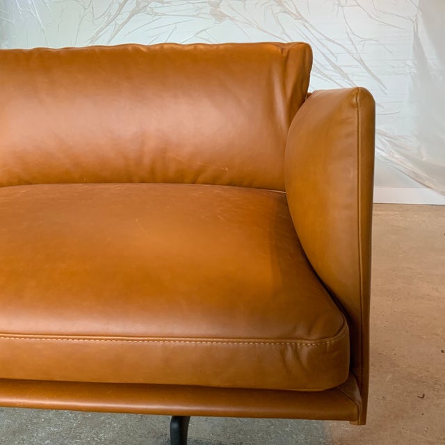 Muuto Outline Sofa in Cognac Leather Designed by Anderson & Voll | Chairish