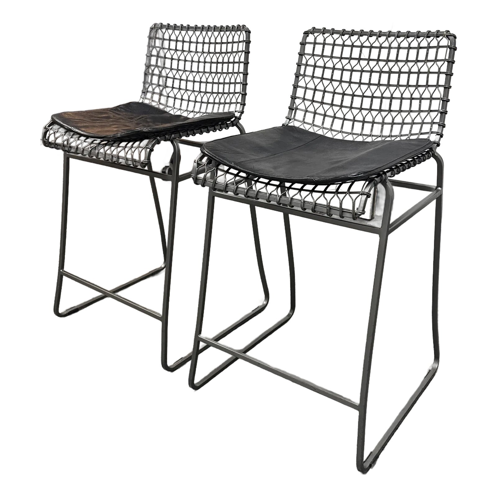 Crate & Barrel Tig Counter Stools, Pair | Chairish