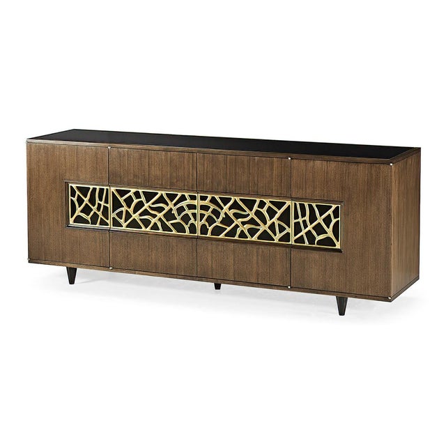 Organic Modern Walnut Media Cabinet | Chairish