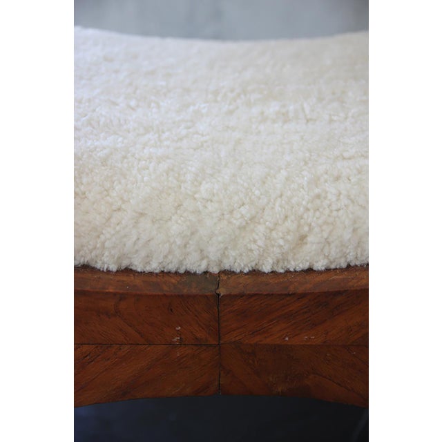 1950's French Shearling Curule Stool | Chairish