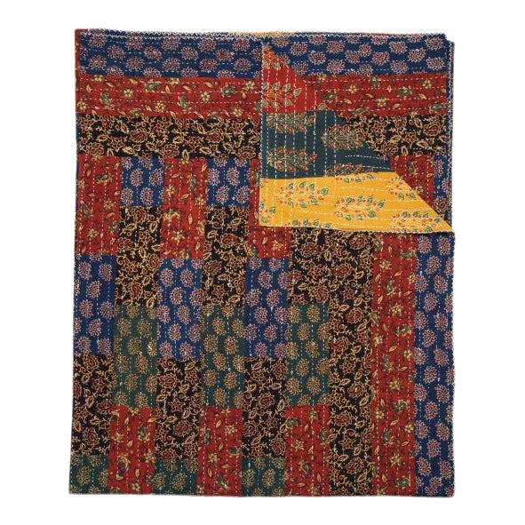 Rectangles Patchwork Quilt, Queen - Multi-Color | Chairish