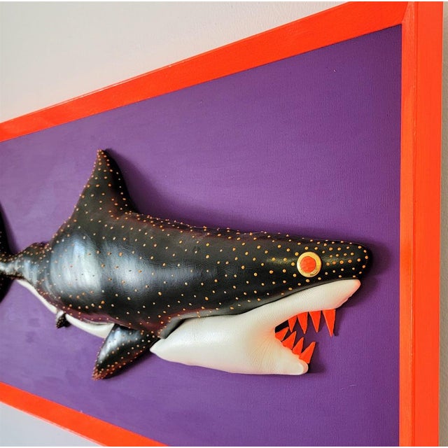 Deep Purple Shark by Cecotto Contemporary Sculptural Painting | Chairish