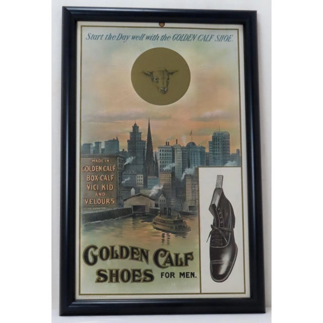 Original Early 1900s American Lithograph Men's Shoes Advertising Sign ...