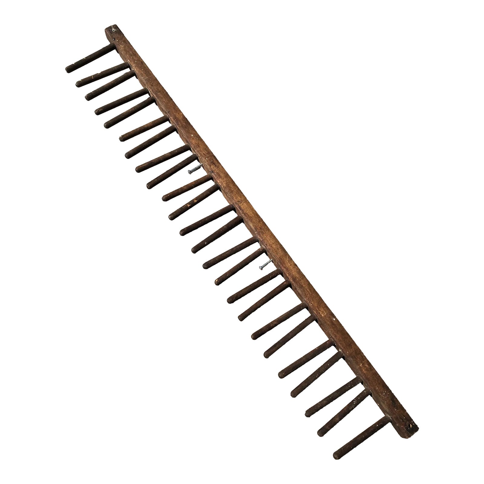 Early 20th Century Primitive Factory Wooden Peg Shoe/Candle Wall Drying ...