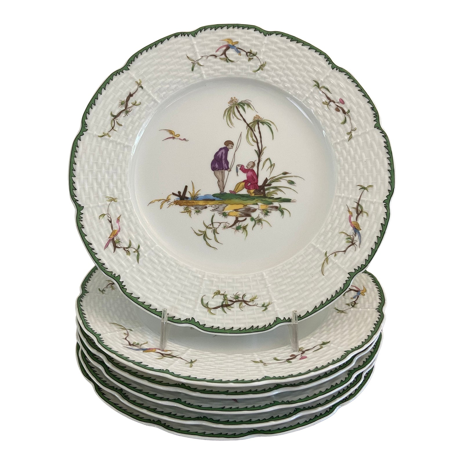 Raynaud of Limoge Si Kiang Dessert Luncheon Plates - Set of 6 | Chairish