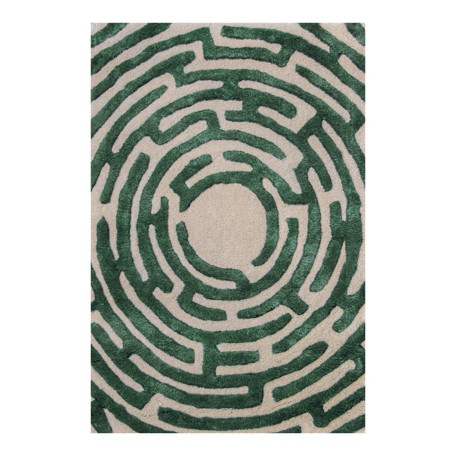Sample Amiens Maze Rug, Boxwood Green, 12x12 | Chairish