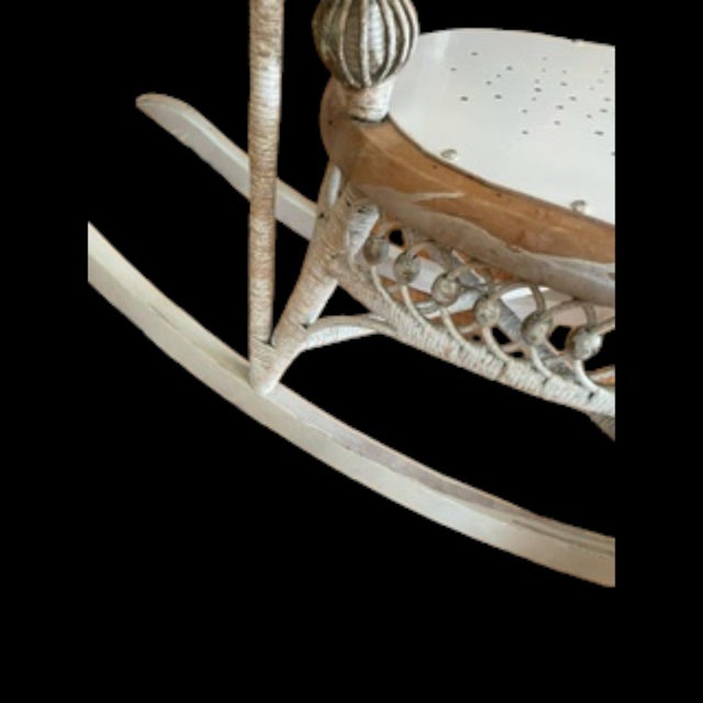 Early 1900s Victorian Rustic Ornate Wicker Rocking Chair | Chairish