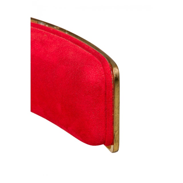 Designs for Leisure Mid-Century American Fluted Column Red Upholstered ...